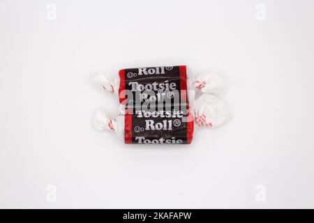 Tootsie Roll taffy chocolate candy. Tootsie Roll Industries is one of ...