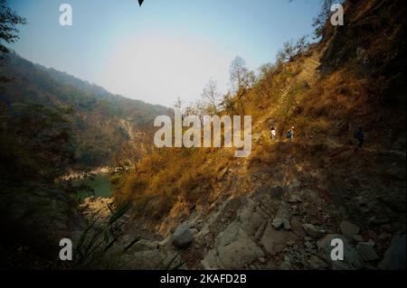 Trail on the Sarda river gorge at India/Nepal border. This trek was ...