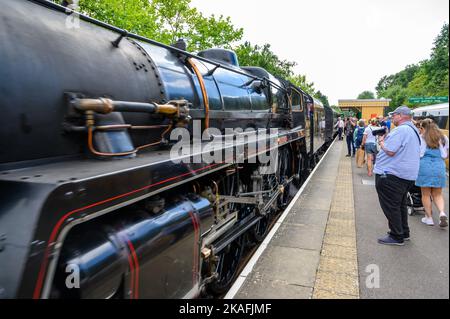 Bluebell Railway: Vintage steam loco “Camelot” being shunted in to ...