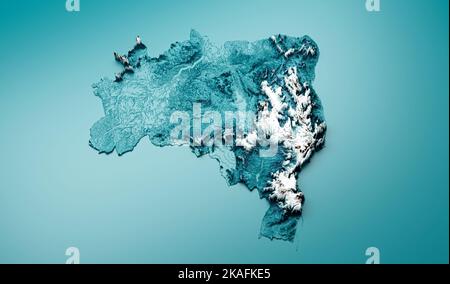Brazil, shaded relief map Stock Photo - Alamy