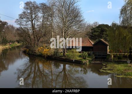 the mill house river wey navigation pyrford surrey england Stock Photo ...