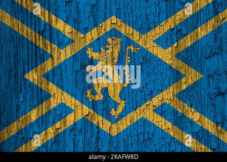 East Lothian County flag, United Kingdom waving banner collection. 3D ...