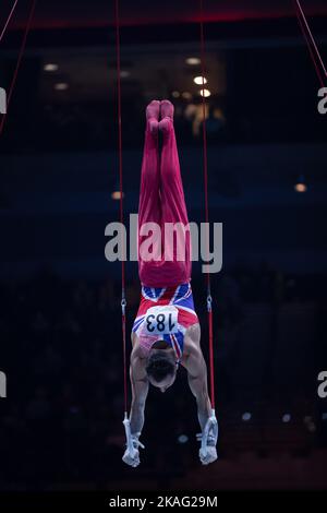 James Hall of Team England competes during the Men's Horizontal Bar ...