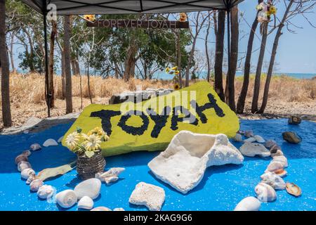 The scene at Wangetti Beach near Cairns in North Queensland where Toyah ...
