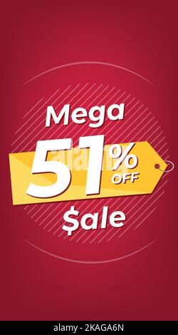 51% OFF Sale Discount Promotion Banner. Special Offer, Event, Valentine ...