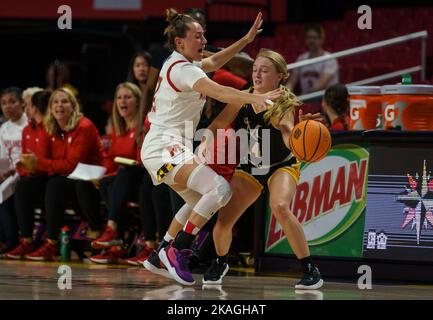 Maryland guard Elisa Pinzan (12) plays against Indiana in the first ...