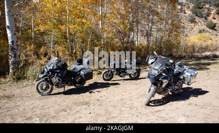 Motorcycles in the fall. Nevada Stock Photo - Alamy
