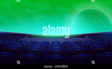 Auditorium interior View, Green Screen Background Stage, Vector ...