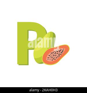 Papaya Clip Art, Illustration for Kids, cartoon fruit illustration ...
