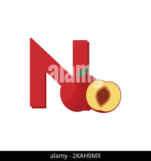Nectarine Clip Art, Illustration for Kids, cartoon fruit illustration ...