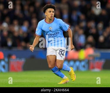 Rico Lewis #82 of Manchester City during the UEFA Champions League ...