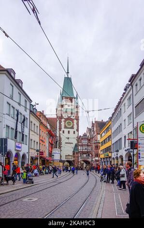 Street scene, Kaiser-Joseph-Strasse full of tourists, citizens and ...