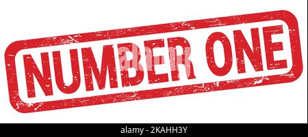 NUMBER ONE text written on red trapeze stamp sign Stock Photo - Alamy