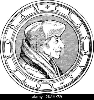 Portrait of Desiderius Erasmus Roterodamus, known as Erasmus or Erasmus ...