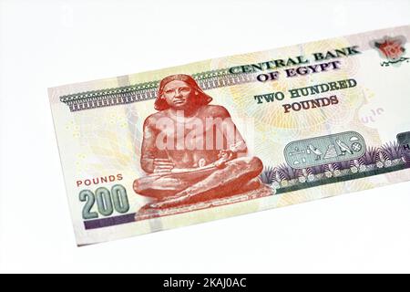 Reverse side of 200 LE EGP two hundred Egyptian pounds cash money ...