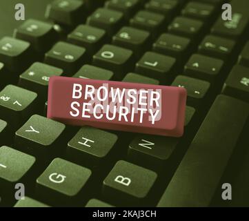 Text sign showing Browser Security. Business concept security to web ...