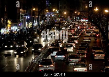 Heavy traffic jams in Tehran (capital of Iran) before Nowruz (Iranian ...