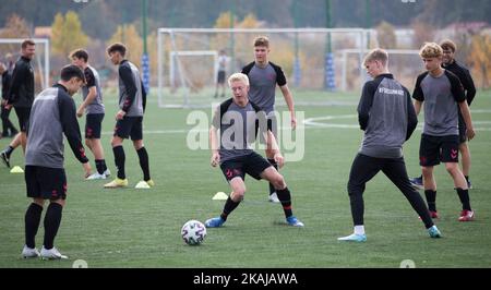 Buftea, Romania, 31st October 2022. The players of Denmark warm up ...