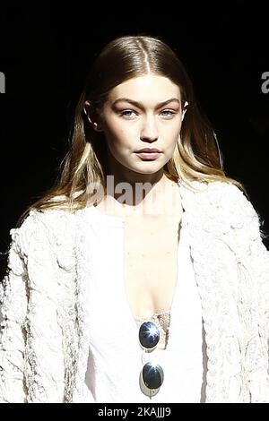 Super model Gigi Hadid seen leaving the Miu Miu fashion show in Paris ...