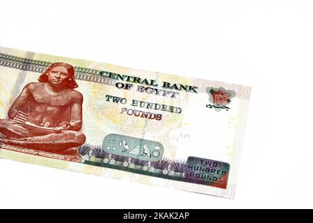 Reverse side of 200 LE EGP two hundred Egyptian pounds cash money ...