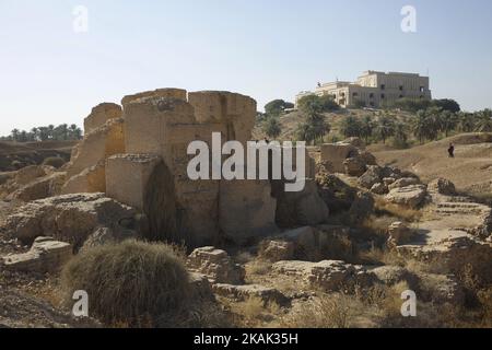 The ruins of the ancient city of Babylon, 59 miles (94 kilometres ...