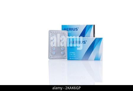 CHONBURI, THAILAND-OCTOBER 18, 2022: Aerius with packaging ...