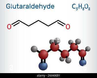 Glutaraldehyde, glutaral molecule. It is is used for industrial ...