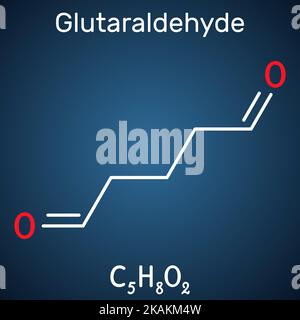 Glutaraldehyde, glutaral molecule. It is is used for industrial ...