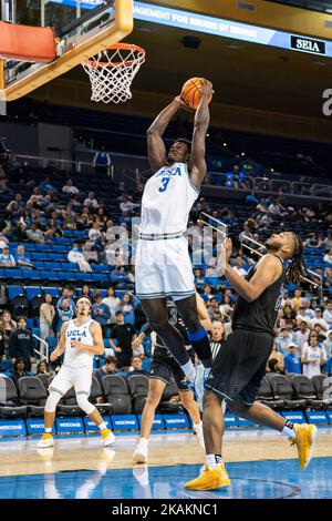 UCLA Bruins forward Adem Bona (3) celebrates during a NCAA basketball ...
