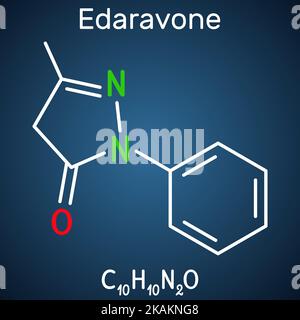 Edaravone molecule. It is used for treatment of amyotrophic lateral ...