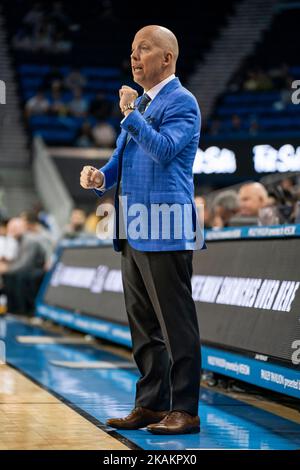 UCLA Bruins head coach Mick Cronin screams during an NCAA basketball ...