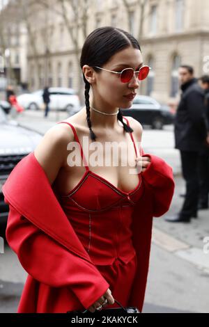 Super Model Bella Hadid seen arriving at Lanvin fashion show in Paris ...