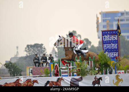 Nepaleses Army Horse Cavalry perform horse riding skills during Ghode ...