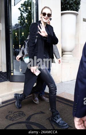 Model Gigi Hadid is seen on March 1, 2018 in Paris, France, during ...