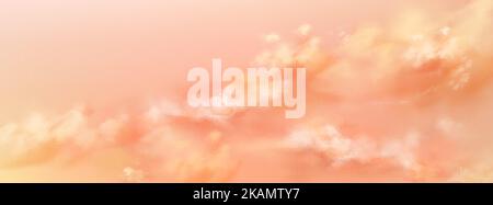 Fantastic peach sky background with soft pink cloud texture. Pastel ...