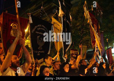 The Pontic Greeks march to the Turkish Embassy, carrying their ...