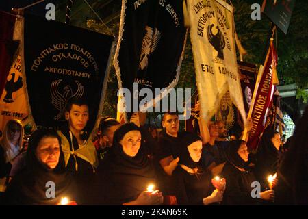 The Pontic Greeks march to the Turkish Embassy, carrying their ...