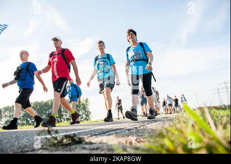 People take parta at annual International Four Days Marches in Nijmegen ...