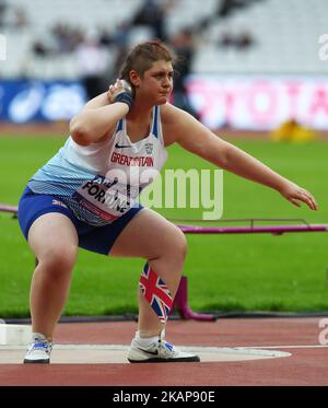 Sabrina Fortune during the Women's Shot Put on day two of the Microplus ...