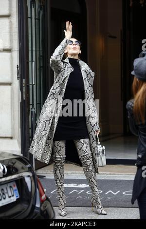 Celine Dion leaves her hotel in Paris, France, on July 12, 2017. (Photo ...