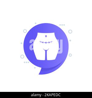 cesarean section and scar icon, vector design Stock Vector Image & Art - Alamy
