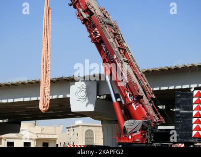 Unfinished concrete column under tower construction with protruded ...