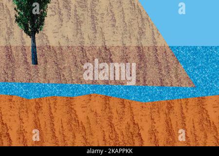 Flood Inundation, Climate Change, Illustration Stock Photo - Alamy