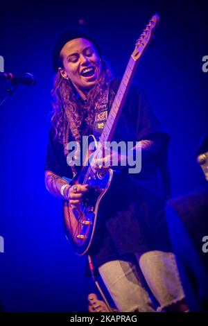 The australian musician Tash Sultana performing live at Lowlands ...