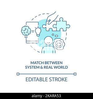Match between system and real world concept icon Stock Vector Image ...