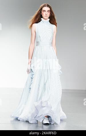 A model walk wearing Bora Asku SS18 during the London Fashion Week, in ...