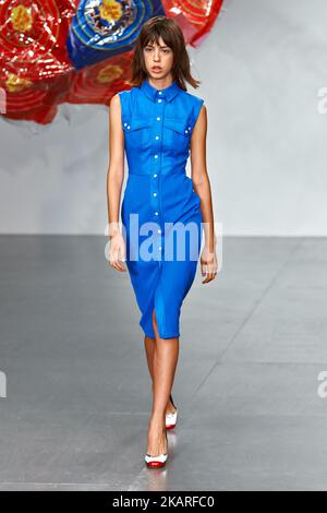 A model walk wearing Fyodor Golan SS18 during the London Fashion Week ...