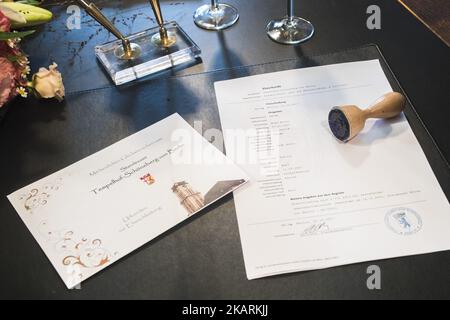 Germany: Marriage certificate for a couple married in 1775, document ...