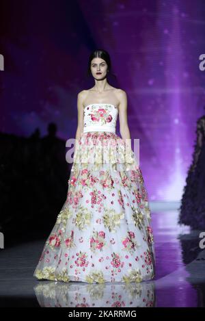 A model showcasing designer STEPHAN CARAS's collection on day three of ...