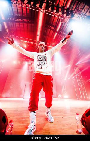 The Italian rapper Fabri Fibra (real name Fabrizio Tarducci) performs ...